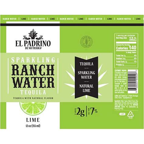El Padrino Sparkling Ranch Water Tequila Lime Craftshack
