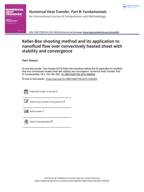 keller box shooting method and its application to nanofluid flow over