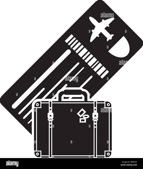 Boarding Pass Or Ticket And Suitcase Icon Stock Vector Image And Art Alamy