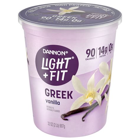 Light Fit Vanilla Greek Fat Free Yogurt Front Right Elevated