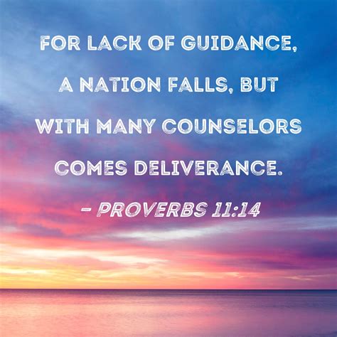 Proverbs 1114 For Lack Of Guidance A Nation Falls But With Many