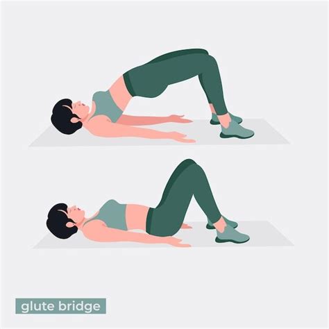 Ejercicio De Puente De Glúteos Mujer Entrenamiento Fitness Aeróbico Y Ejercicios Premium