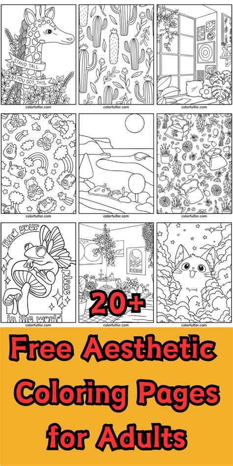 26 Cute Aesthetic Coloring Pages For Adults Colorfulfor
