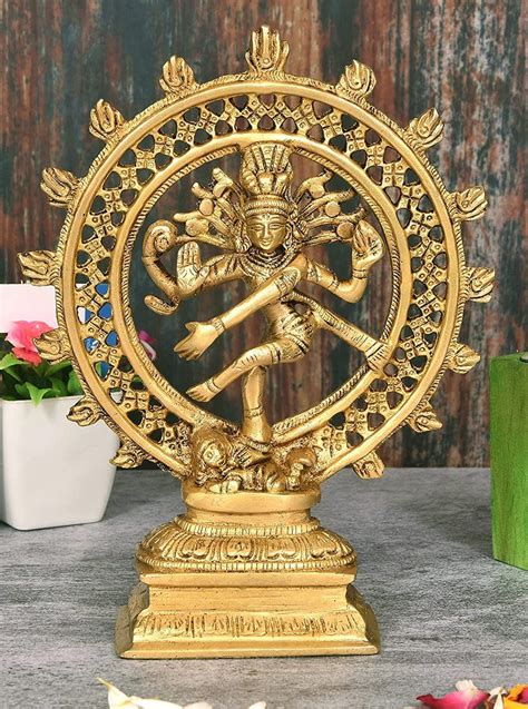 Brass Natraj Statue God Shiva King Of Dancer Elementsbyanupa