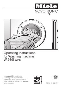 Manual Miele W 989i Wps Washing Machine