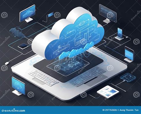 The Power And Potential Of Cloud Computing And Data Storage Stock Illustration Illustration Of