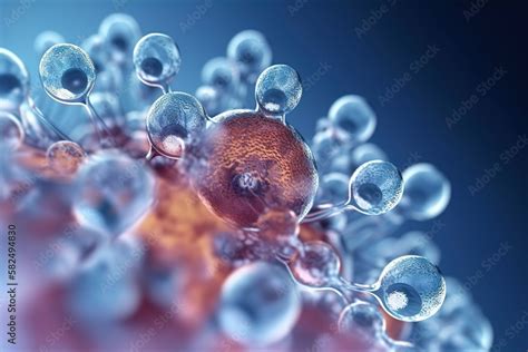 Illustrazione Stock Microscopic Macroscopic Close View Of Cells