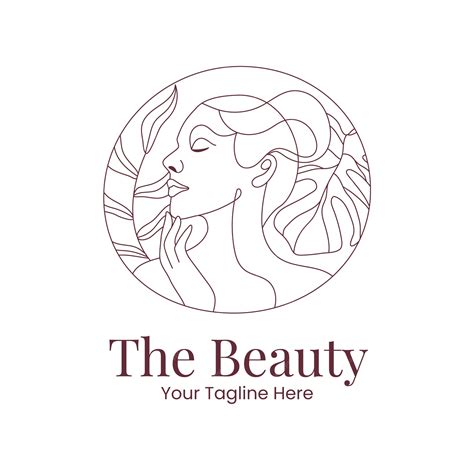 Logotipo De Salón De Belleza Dibujado A Mano Vector Premium