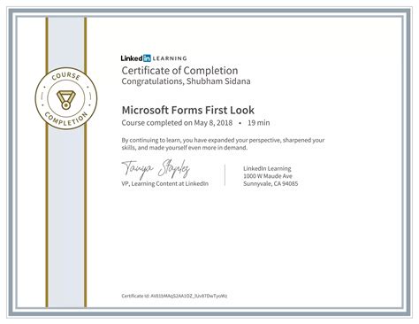 Certificate Of Completion Microsoft Forms First Look Pdf Resume