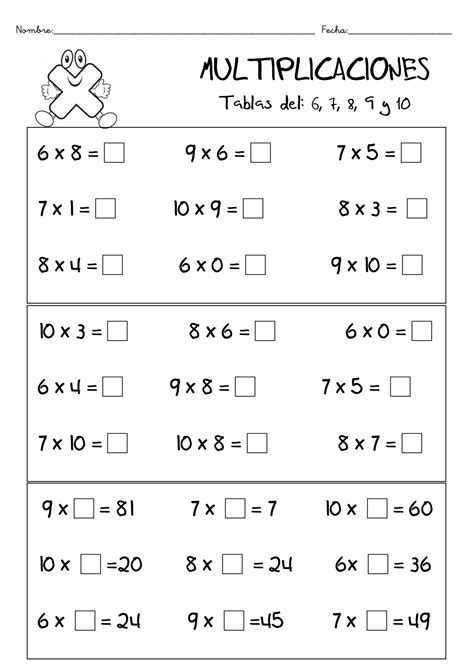 Tablas De Multiplicar Para Niños Aprende Jugando