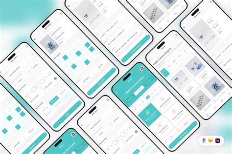 药丸和药物提醒移动应用 Ui 套件 魔棒网