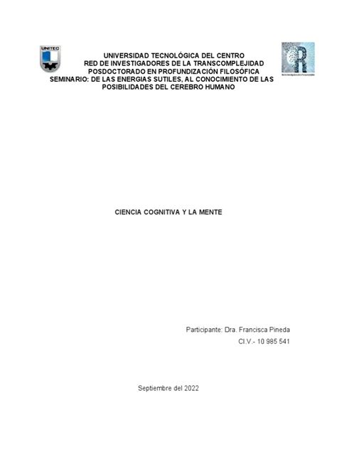 La Ciencia Cognitiva Y La Mente Pdf Ciencia Cognitiva Mente