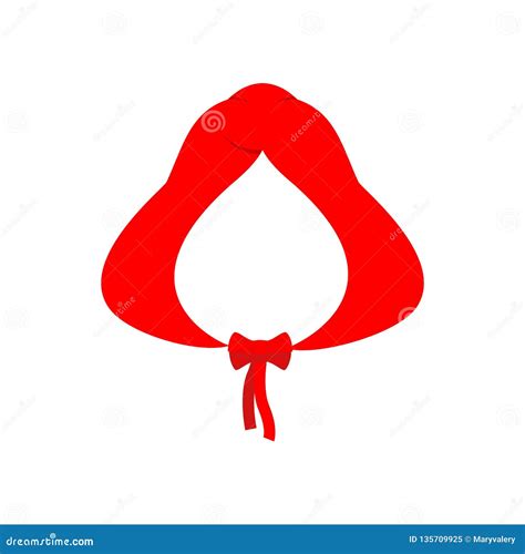 Red Hood Template Isolated Little Red Riding Hood Clothes Stock Vector