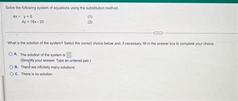 Solved Solve The Following System Of Equations Using The Chegg