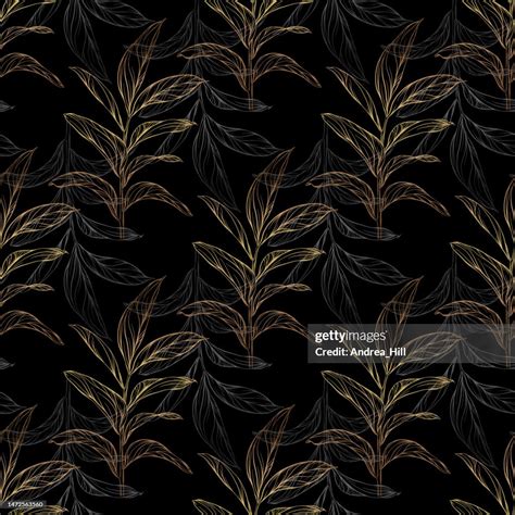 Metallic Leaf Seamless Vector Pattern High Res Vector Graphic Getty