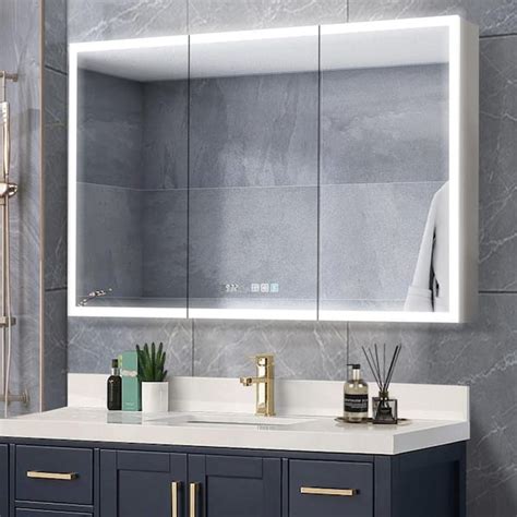 Lonni 48 In W X 30 In H Silver Rectangular Aluminum Recessedsurface
