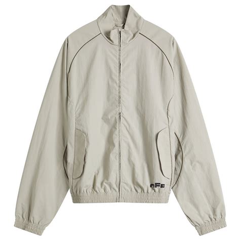 Off White Off Shared Nylon Track Top Light Grey End Us
