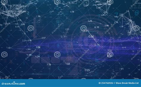 Animation Of Circle Spinning Numbers And Dots Connected With Lines Programming Codes And Text