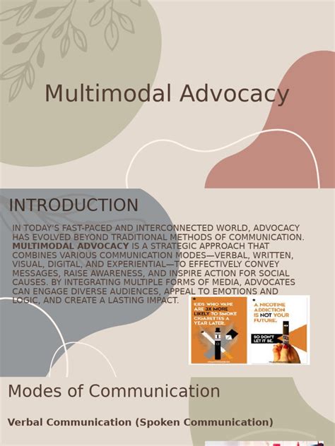 Multimodal Advocacy Strategies Explained Pdf Communication Human