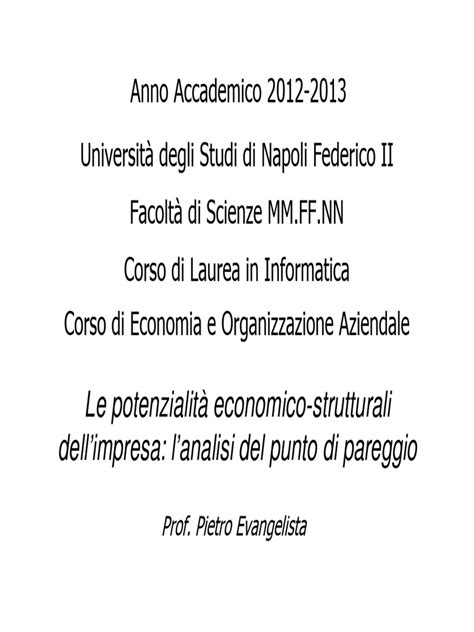 Eoa Break Even Analysis Pdf