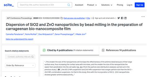 Dispersion Of Sio2 And Zno Nanoparticles By Bead Milling In The Preparation Of Carrageenan Bio