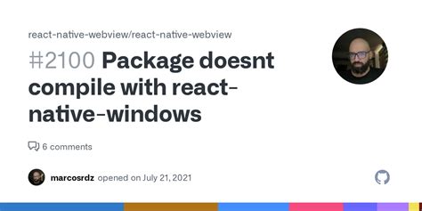 Package Doesnt Compile With React Native Windows · Issue 2100 · React Native Webviewreact