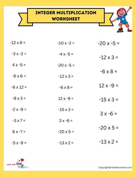 Integers Worksheets Dynamically Created Integers Worksheets