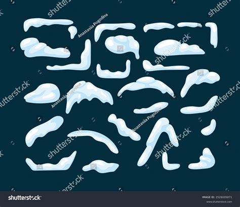 平面卡通风格的矢量雪景概念。成栈的雪，通常在房子里可以看到。 库存矢量图（免版税）2529205871 Shutterstock