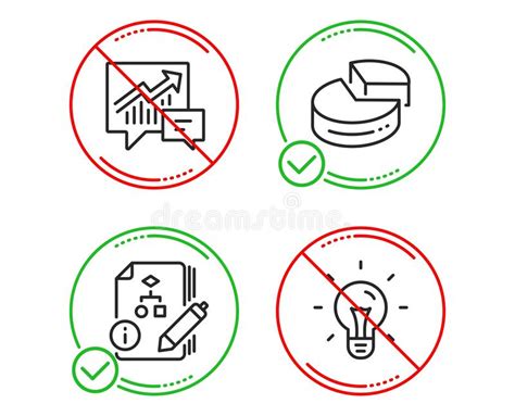 pie chart accounting and algorithm icons set idea sign 3d graph
