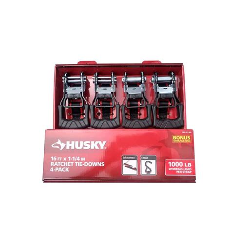 16 Ft 125 In Ratchet Tie Down Straps With S Hook 4 Pack