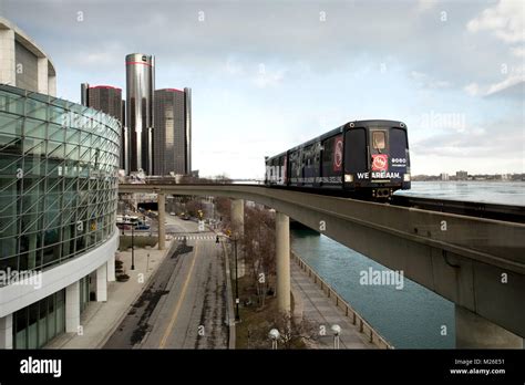 Detroits People Mover Which Circles The Downtown Area Detroit River