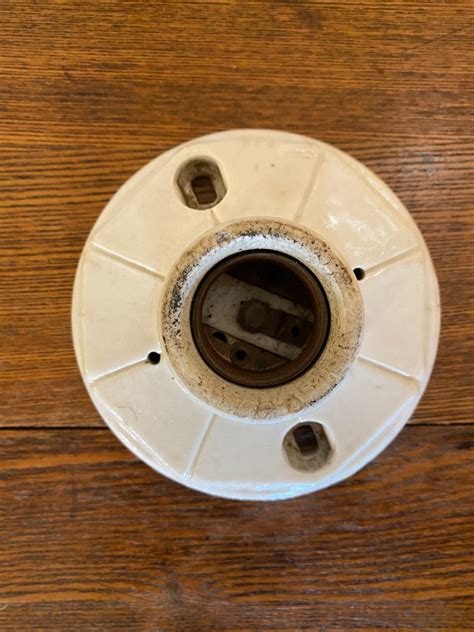 Vintage Glazed Ceramic Ceiling Light Bulb Socket Etsy