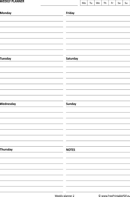 Weekly Planner Pdf Free Printable Weekly Planners Free Printable Pdfs