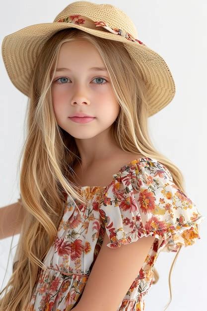 Premium Photo Cute Nine Year Old Girl With Long Blonde Hair