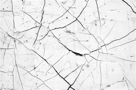 White Crushed Cracked Eroded Concrete Wall Background With Fissures And Cracks Stock