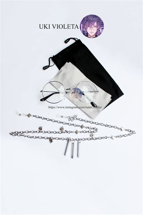 Nijisanji En Uki Violeta Cosplay Glasses And Its Chain Etsy