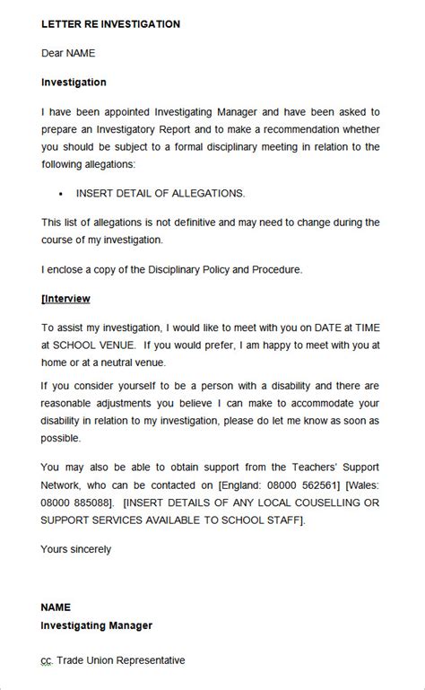 17 Free Sample Disciplinary Letter Templates Word Apple Pages