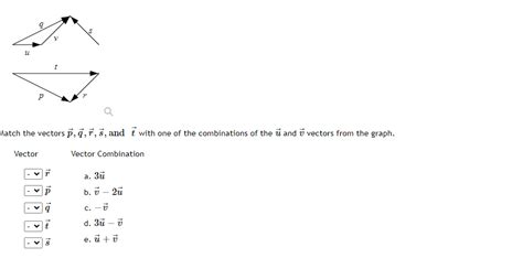 Solved Match The Vectors P Q R S And T With One Of The Chegg Com