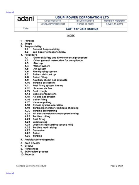 Startup Procedure Pdf