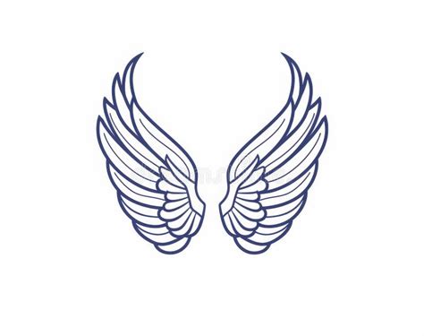 Drawing Of One Continuous Line Of A Wing Angle Wing Part Single