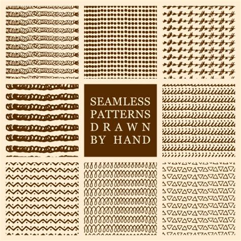 Hand Drawn Patterns Set Royalty Free Vector Image