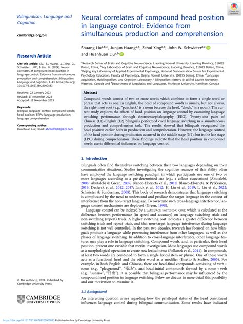 pdf neural correlates of compound head position in language control evidence from