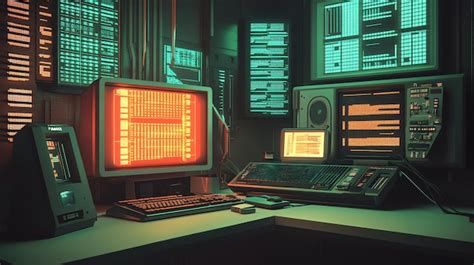 A Retrofuturistic Computer Workstation With Multiple Monitors