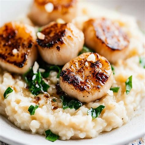 Lemon Butter Scallops Over Parmesan Risotto Recipe Ideas