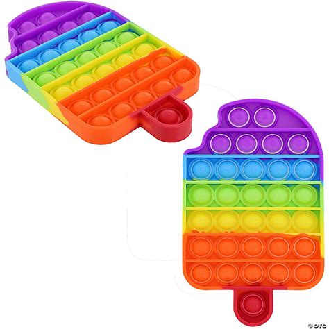 Pop Fidget Toy Rainbow Popsicle 32 Button Silicone Bubble Popping Game