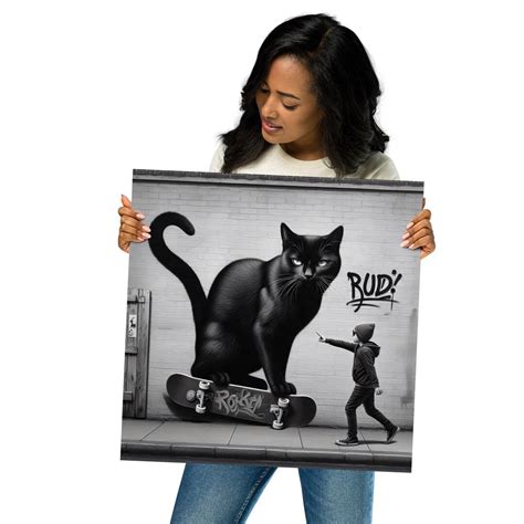 Rude Cat Urban Art Printed Matte Paper Poster For Custom Product Or