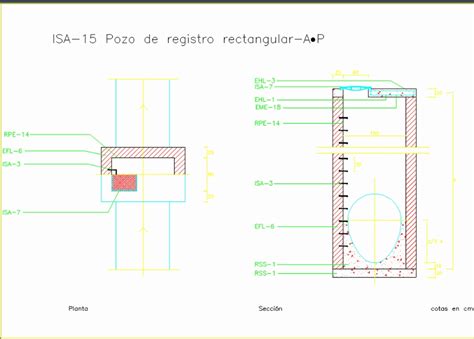 Rectangular Manhole In Autocad Cad Download 38 28 Kb Bibliocad