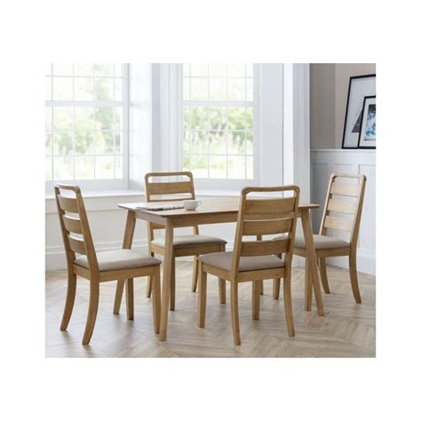 Boden Wooden Dining Table With 4 Lars Chairs In Waxed Oak Elegant