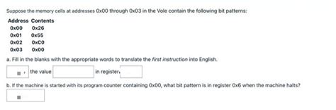 Solved Suppose The Memory Cells At Addresses Through Chegg