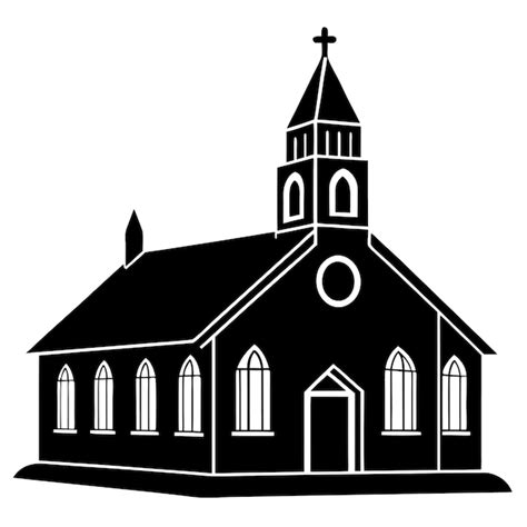 Church Building Silhouette Vector Design Premium Ai Generated Vector